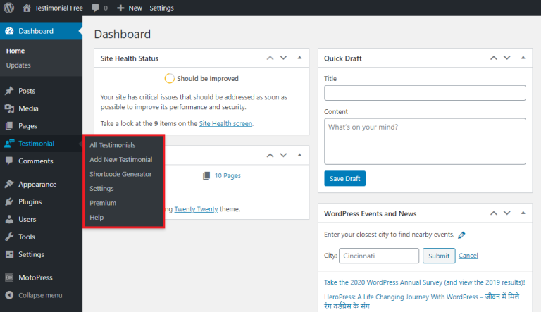 Admin Panel Menu Intro - ShapedPlugin Docs