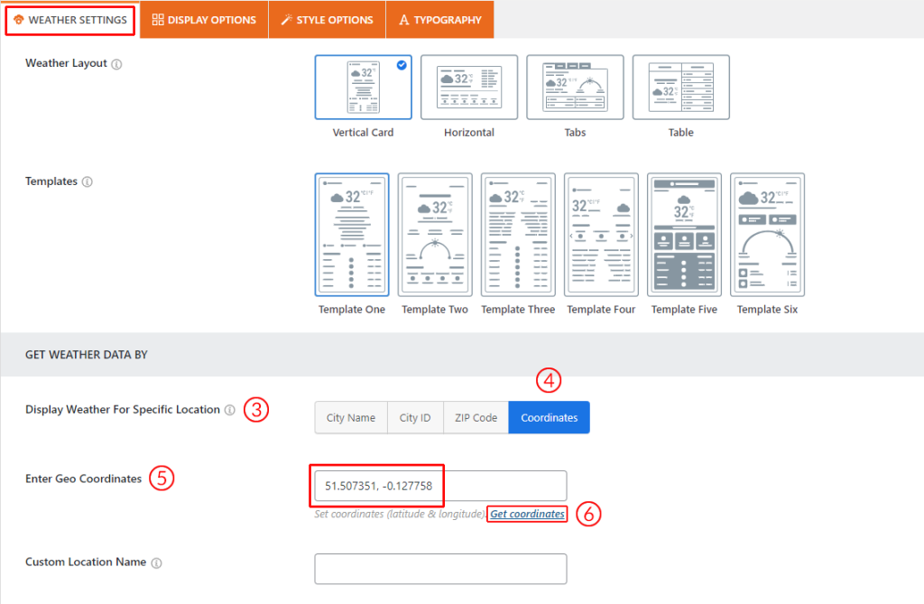How To Display Weather Details with Geo Coordinates - ShapedPlugin Docs
