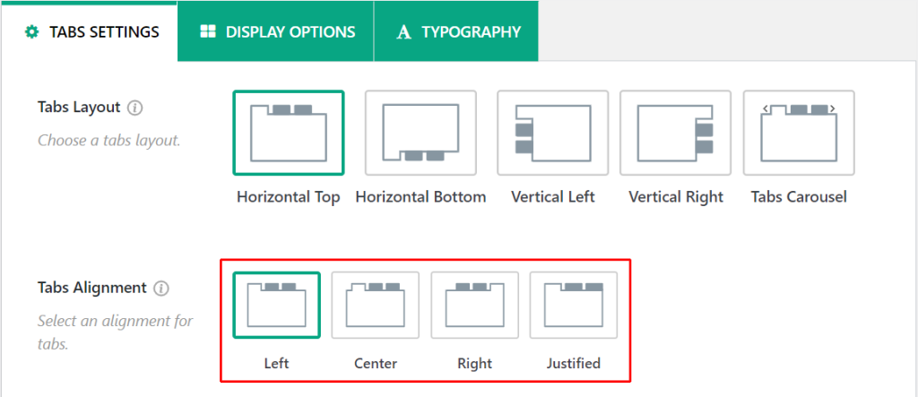 How To Select Tabs Alignment - ShapedPlugin Docs